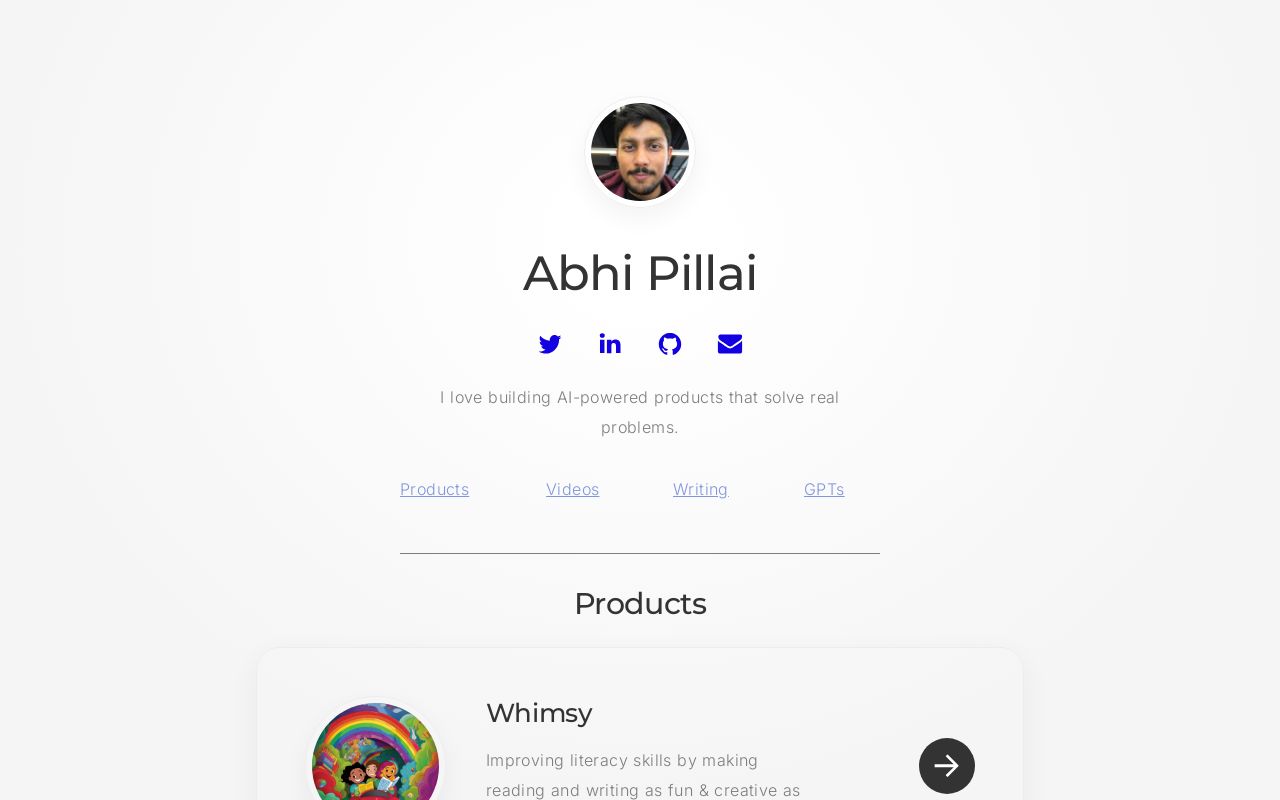 Abhi Pillai: AI Product Builder